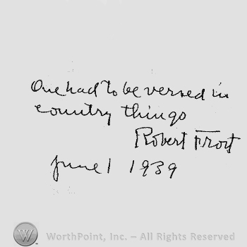 Mark with Signature: Robert Frost. | #591450