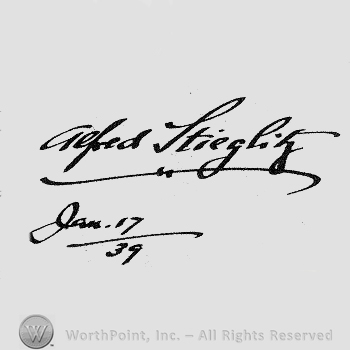 Mark with Signature: Alfred Stieglitz. | #591456