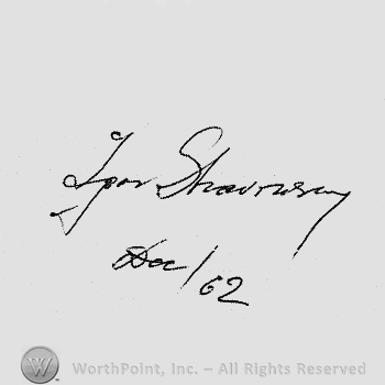 Mark with Signature: Igor Stravinsky. | #591486
