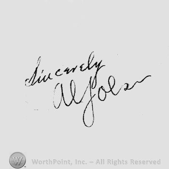 Mark with Signature: Al Jolson. | #591496