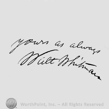 Mark with Signature: Walt Whitman. | #591499