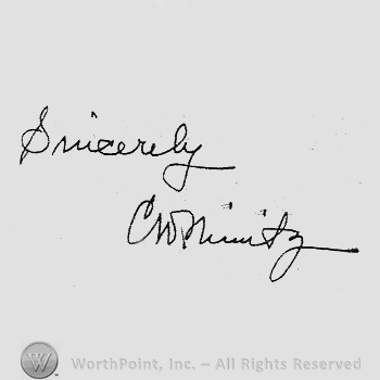 Mark with Signature: Chester William Nimitz. | #591529