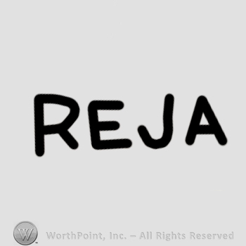 Mark with Word "REJA" written in capital letters. | #592795