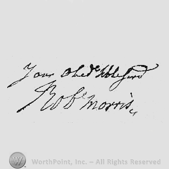 Mark with Signature: Robert Morris. | #593115
