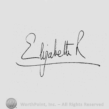 Mark with Signature: Queen Elizabeth II. | #593242