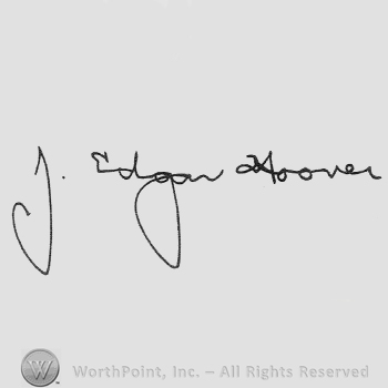 Mark with Signature: John Edgar Hoover. | #593485