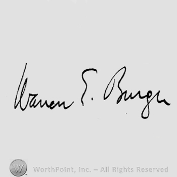 Mark with Signature: Warren E. Burger. | #593493