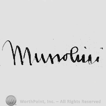 Mark with Signature: Benito Mussolini. | #593549