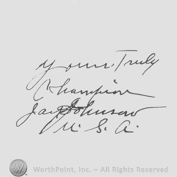 Mark with Signature: Jack Johnson. | #598293