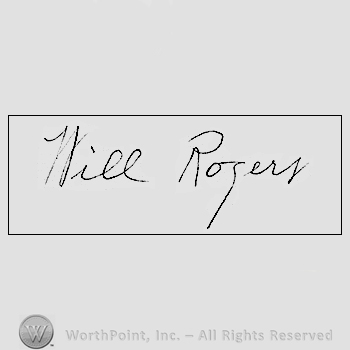 Mark with Signature: Will Rogers. | #607324