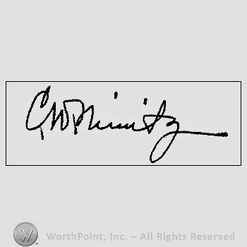 Mark with Signature: Chester William Nimitz. | #607372