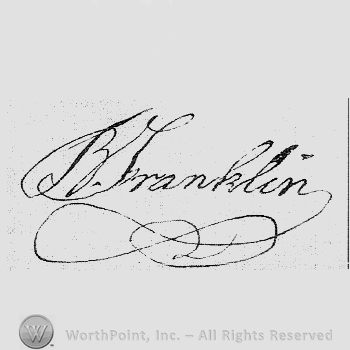 Mark with Signature: Benjamin Franklin. | #607736