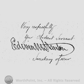 Mark with Signature: Edwin M. Stanton. | #607824