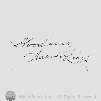 Mark with Signature: Harold Lloyd. | #607917