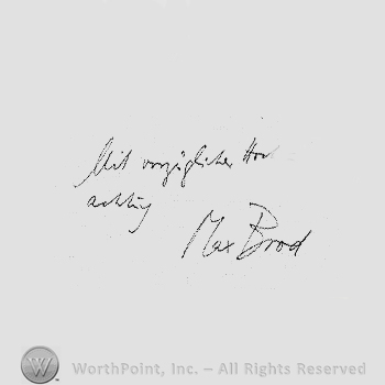 Mark with Signature: Max Brod. | #607934