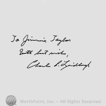 Mark with Signature: Charles A. Lindbergh. | #607957