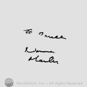 Mark with Signature: Norman Mailer. | #607972