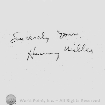Mark with Signature: Henry Miller. | #607998