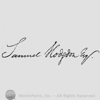 Mark with Signature: Samuel Hodgson. | #607999