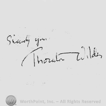 Mark with Signature: Thornton Wilder. | #608316