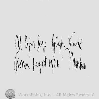Mark with Signature: Benito Mussolini. | #608339