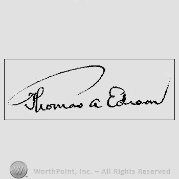 Mark with Signature: Thomas A. Edison. | #608900