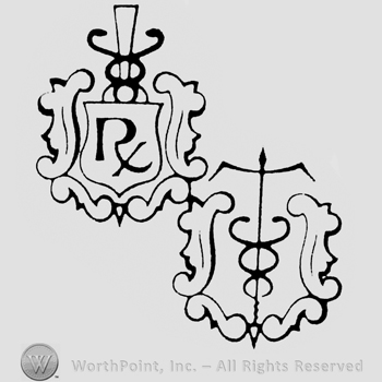Mark with Initial R written inside a square of | #61009