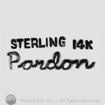 Mark with The text ''Sterling 14K Pardon''. | #619733