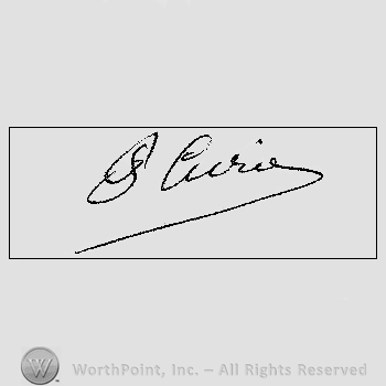 Mark with Signature: Pierre Curie. | #632318