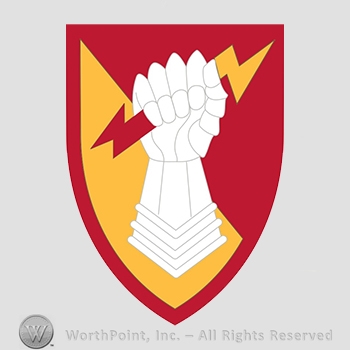 Mark with A shield with a white gauntleted fist | #635981