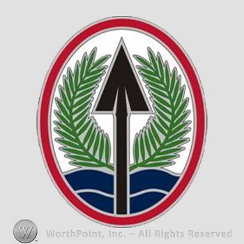 Mark with An oval with a spear, a wreath, and two | #636963