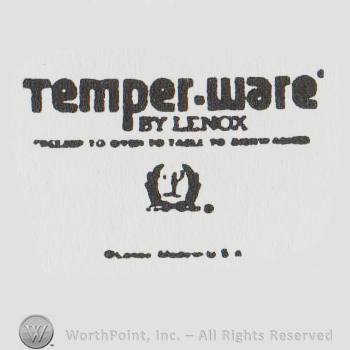 Mark with the words TEMPERWARE BY LENOX above a | #6405