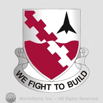 Mark with A shield, a caltrap, a band, a ribbon | #648319