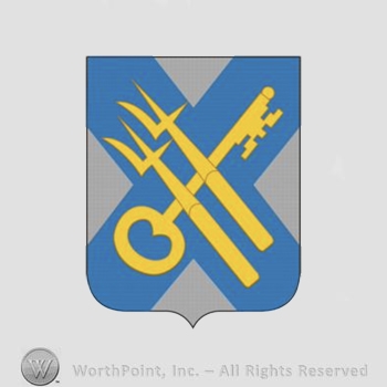 Mark with A shield, a saltire, two spears and a | #655232