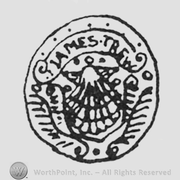 Mark with A label, the text "JAMES TREW", a bird | #65629