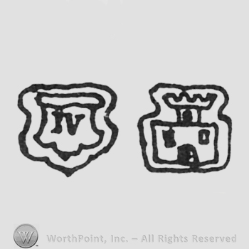 Mark with A shield, the letters "JV" and a | #65679