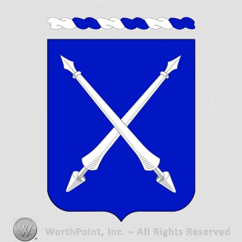 Mark with A shield and two spears in saltire. | #658459