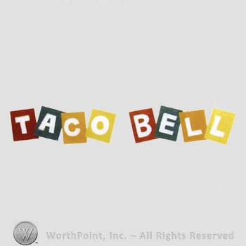 Mark with The text "TACO BELL" and eight colored | #671711