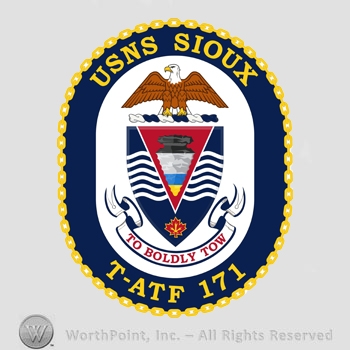 Mark with An oval, a chain, the text ''USNS | #678568