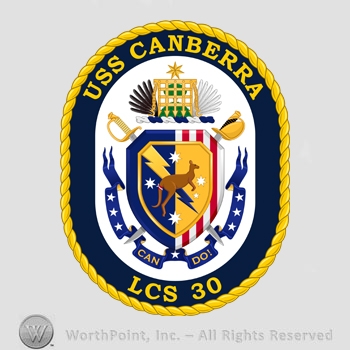 Mark with An oval, the text ''USS CANBERRA'' and | #678596