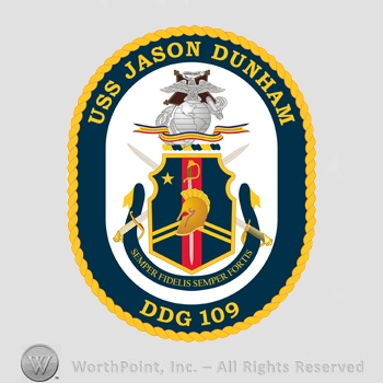 Mark with An oval, the text ''USS JASON DUNHAM'' | #678642