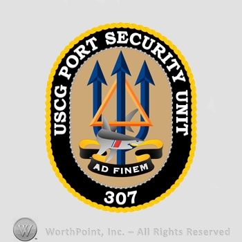 Mark with An oval, the text ''USCG PORT SECURITY | #678943