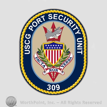 Mark with An oval, the text ''USCG PORT SECURITY | #678944