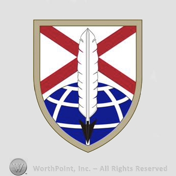 Mark with A shield, a saltire, a quill and a | #680610