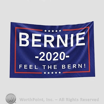 Mark with Bernie Sanders campaing sign, text | #686608