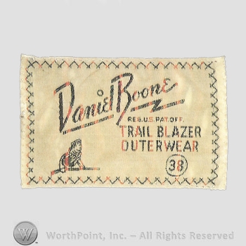 Mark with Clothing label: the text ''Daniel Boone | #699061