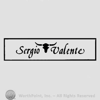 Mark with A frame, the text "Sergio Valente" and | #703545