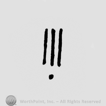 Mark with three vertical lines above a dot | #70658