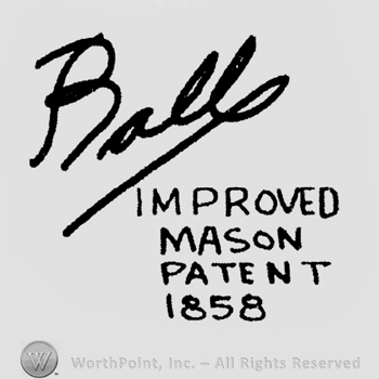 Mark with The text "Ball IMPROVED MASON PATENT | #70749