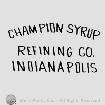 Mark with The text "CHAMPION SYRUP REFINING CO. | #70843